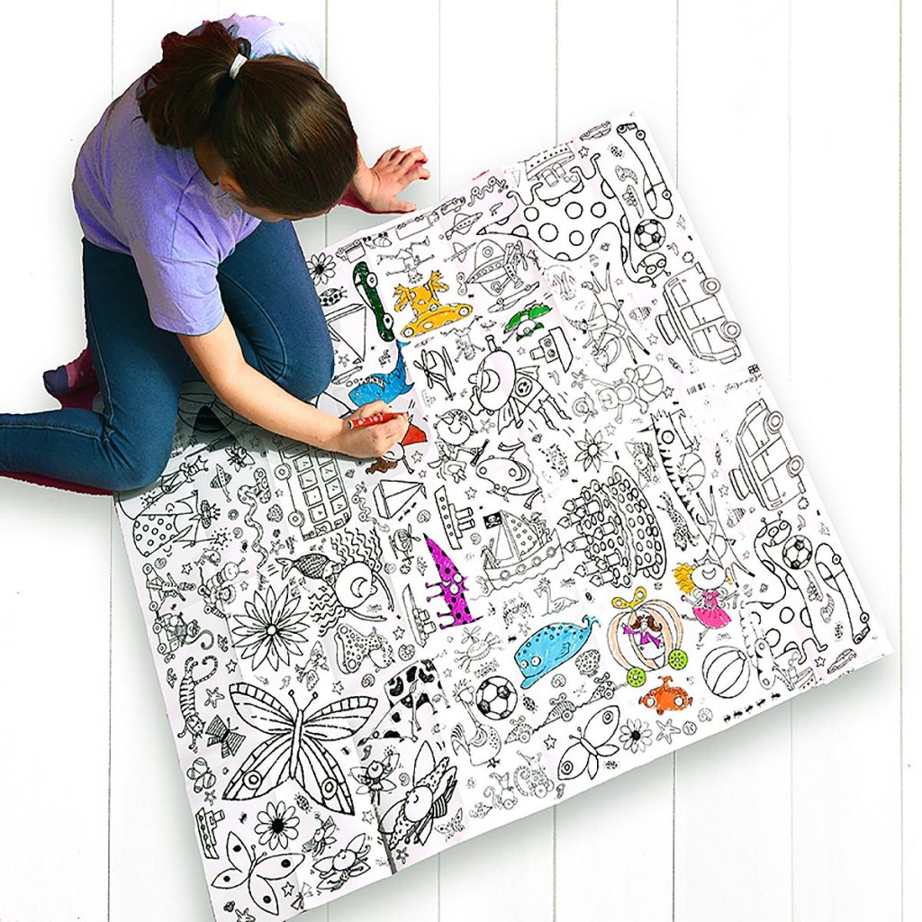 Colour-in Teatime Giant Poster/Tablecloth - BRITISH design BRITISH made