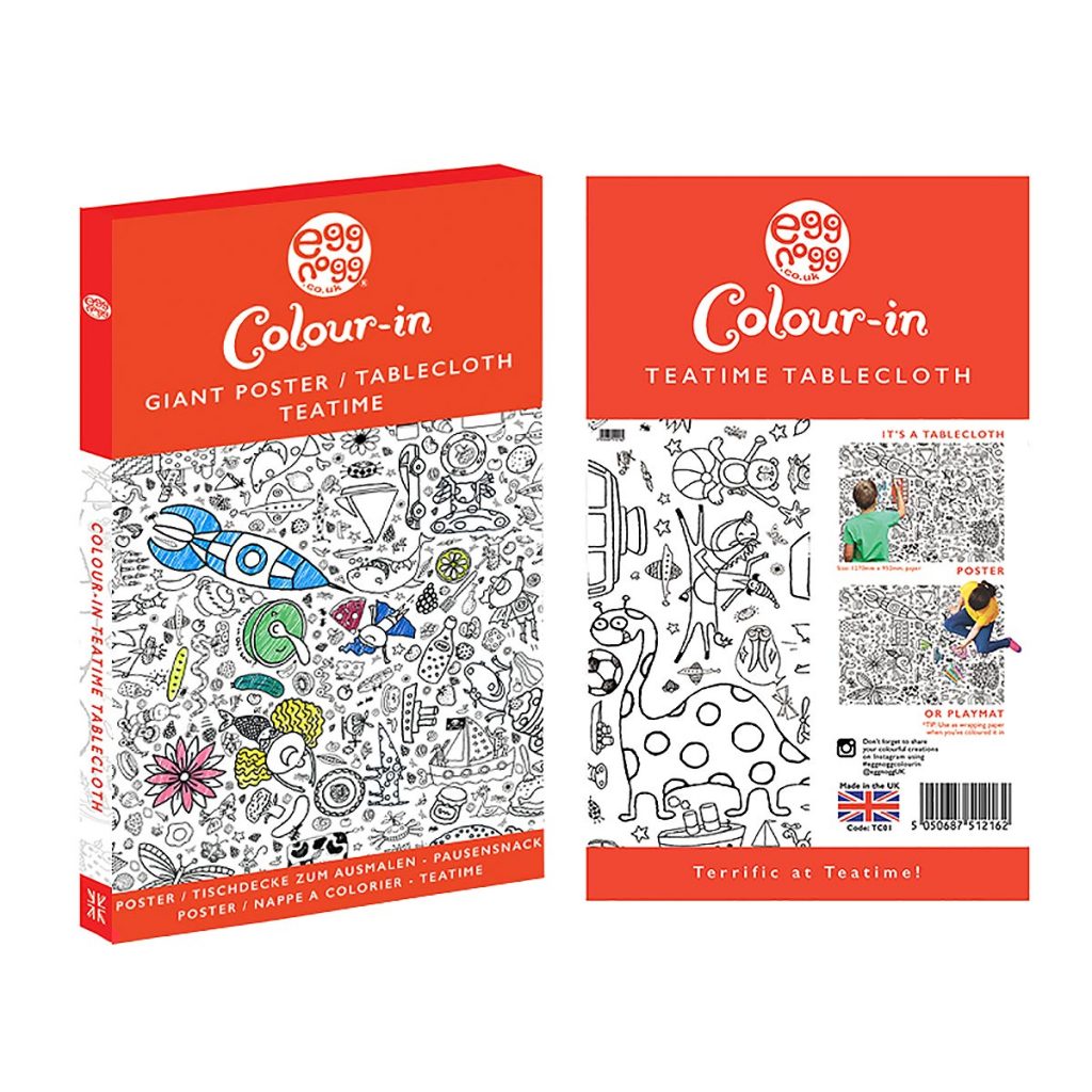 Colour-in Teatime Giant Poster/Tablecloth - BRITISH design BRITISH made