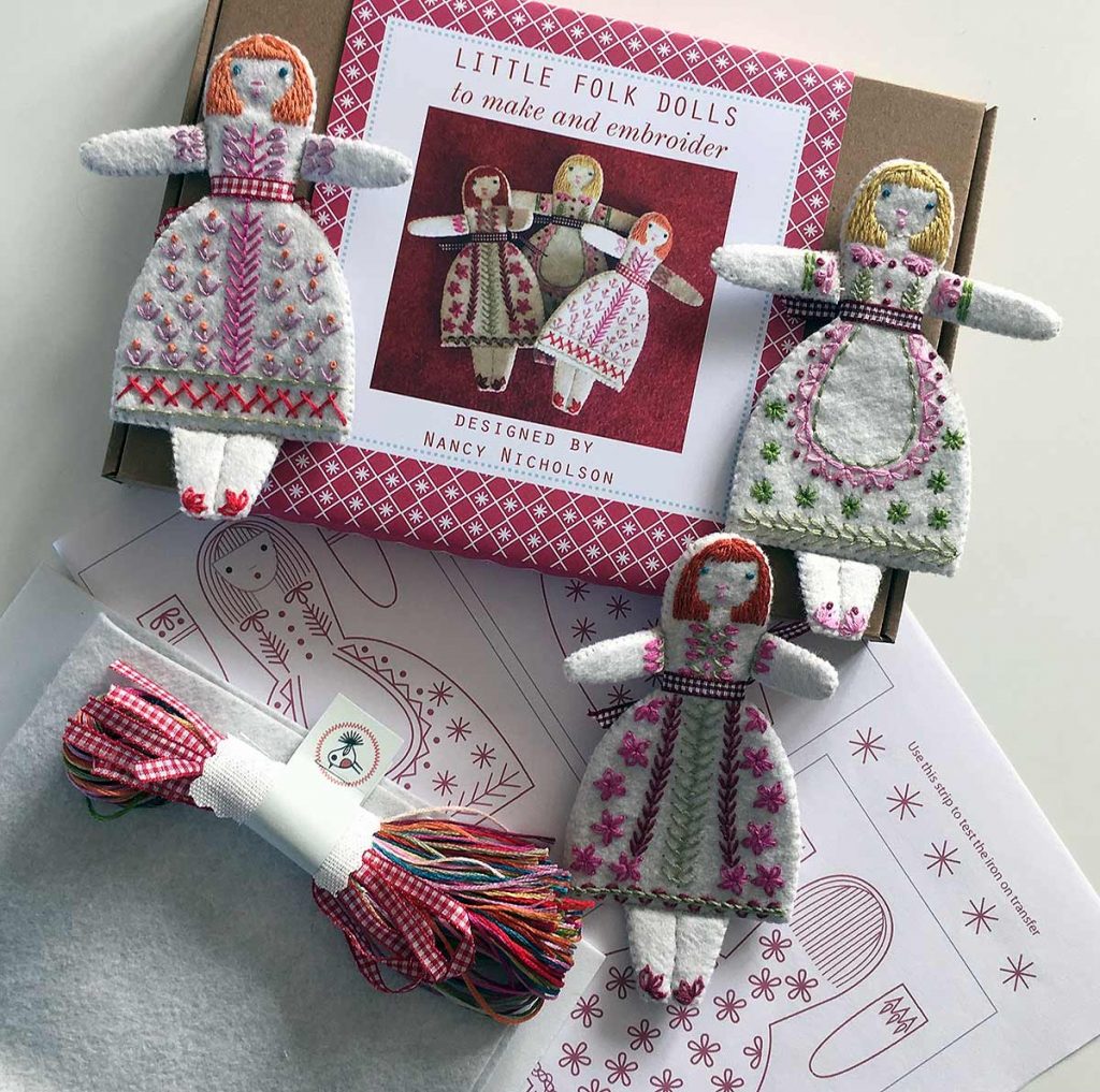 Three Folk Dolls Embroidery Kit - BRITISH design BRITISH made