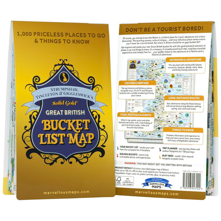 Great British Bucket List Map - BRITISH design BRITISH made