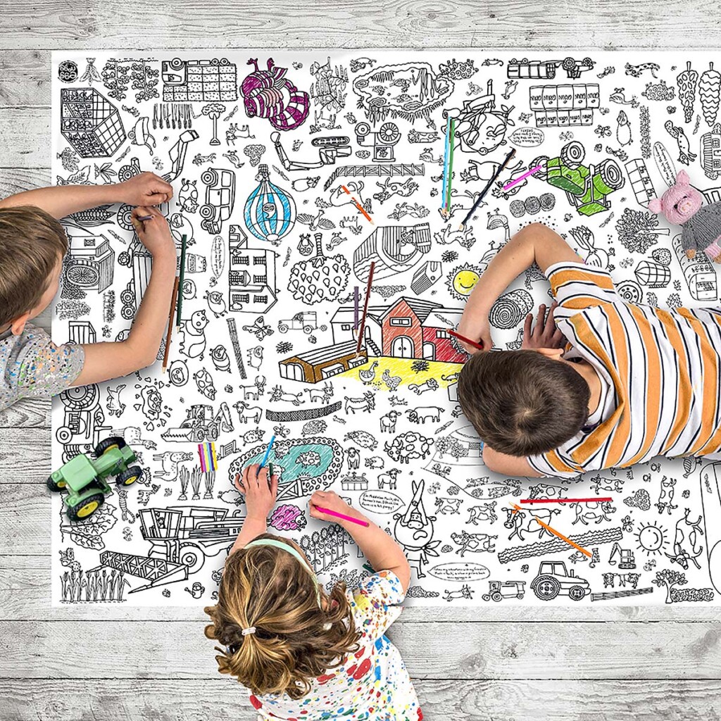 Colour-in Farm Giant Poster/Tablecloth - BRITISH design BRITISH made